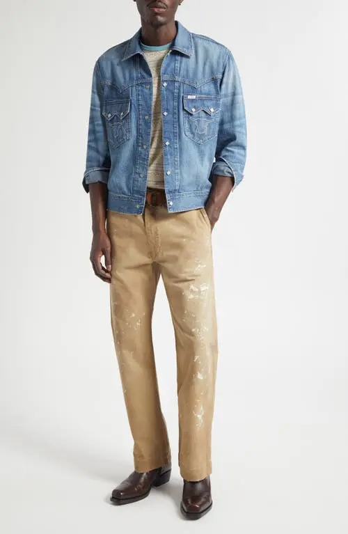 Double Rl Distressed Paint Splatter Field Chinos