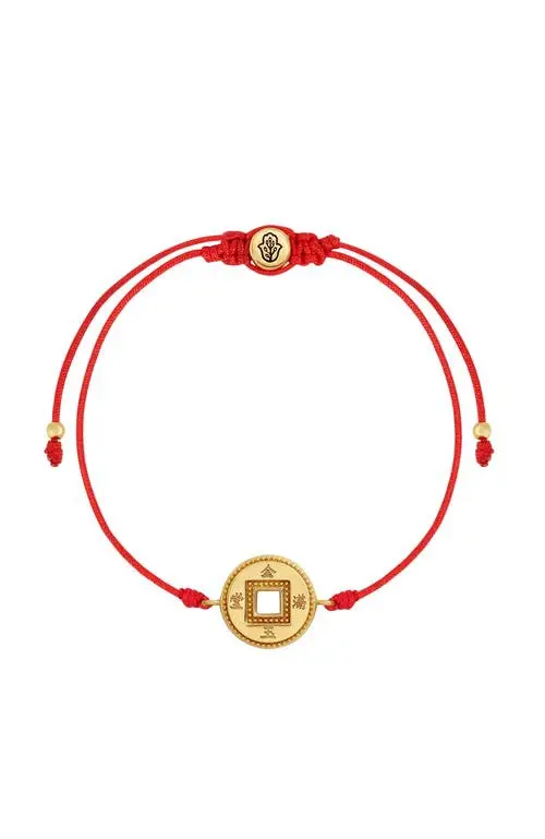 KARMA AND LUCK Lucky Coin Charm Bracelet - Red