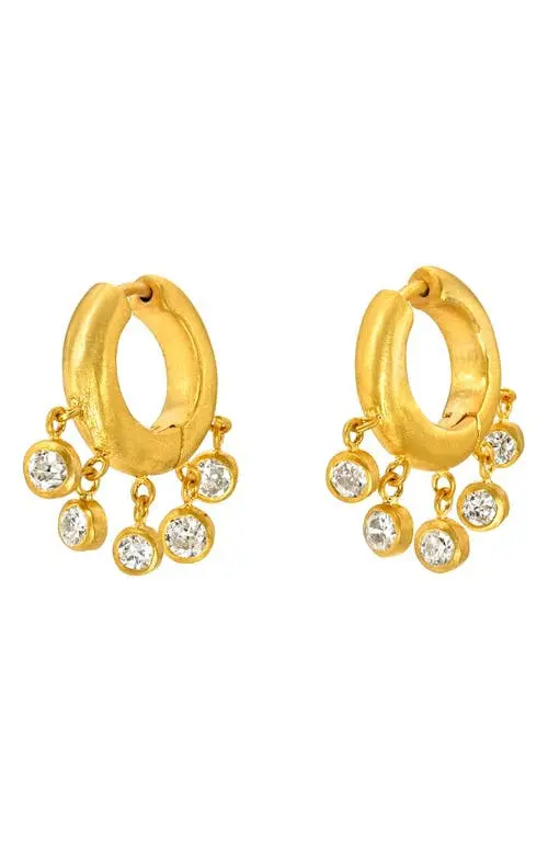 DARIUS Round Cut Diamond Veil Hoop Earrings - Yellow Gold