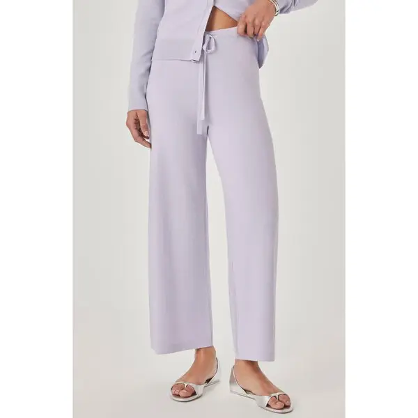 Splendid Christa Crop Sweater Pants - Lavender Purple