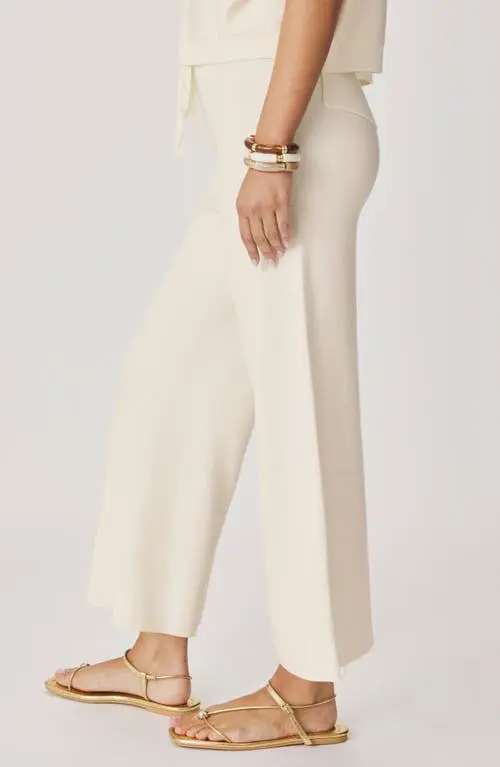 Splendid Christa Crop Sweater Pants - Shell White