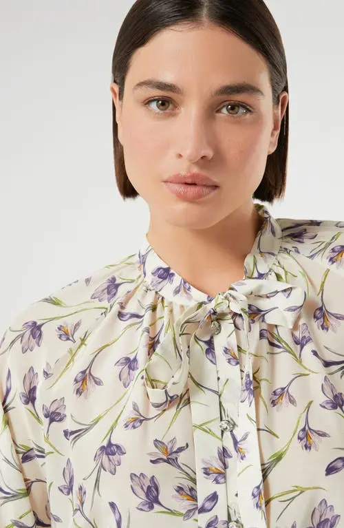 Marina Rinaldi Tie Neck Silk Crêpe De Chine Shirt
