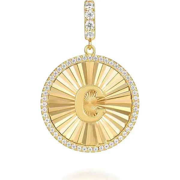 GABRIEL & CO. Diamond Initial Charm Pendant - Gold - C