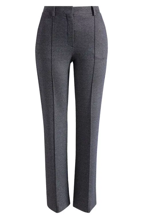 Theory Slim Fit Herringbone Knit Pintuck Pants - Navy Multi