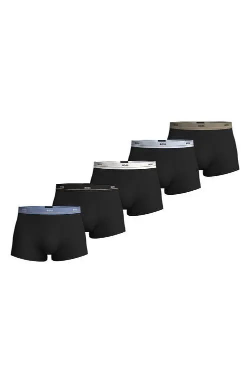BOSS Assorted 5-pack Essential Stretch Cotton Trunks - Black Multi