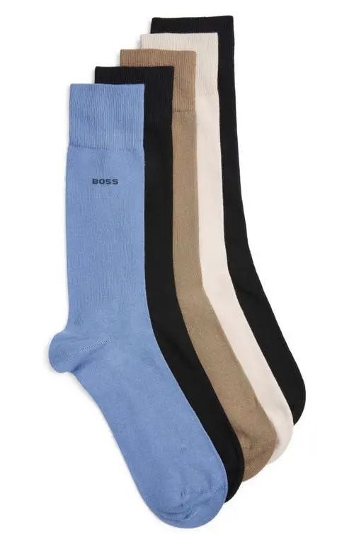 BOSS Assorted 5-pack Cotton Blend Dress Socks - Beige Multi