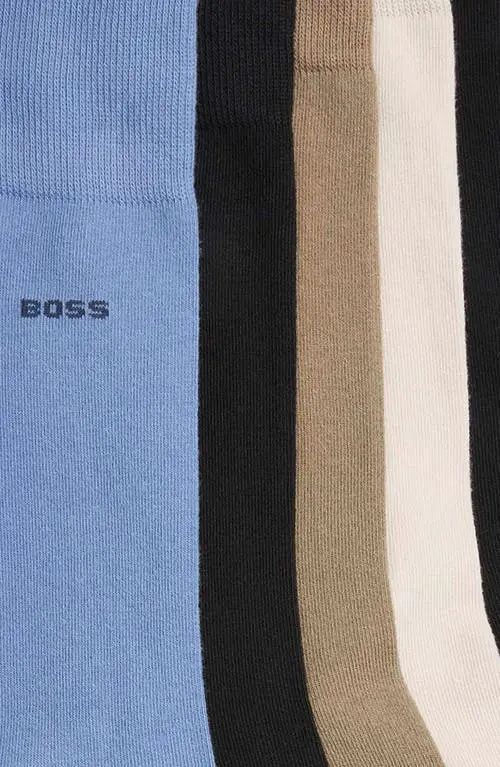 BOSS Assorted 5-pack Cotton Blend Dress Socks - Beige Multi