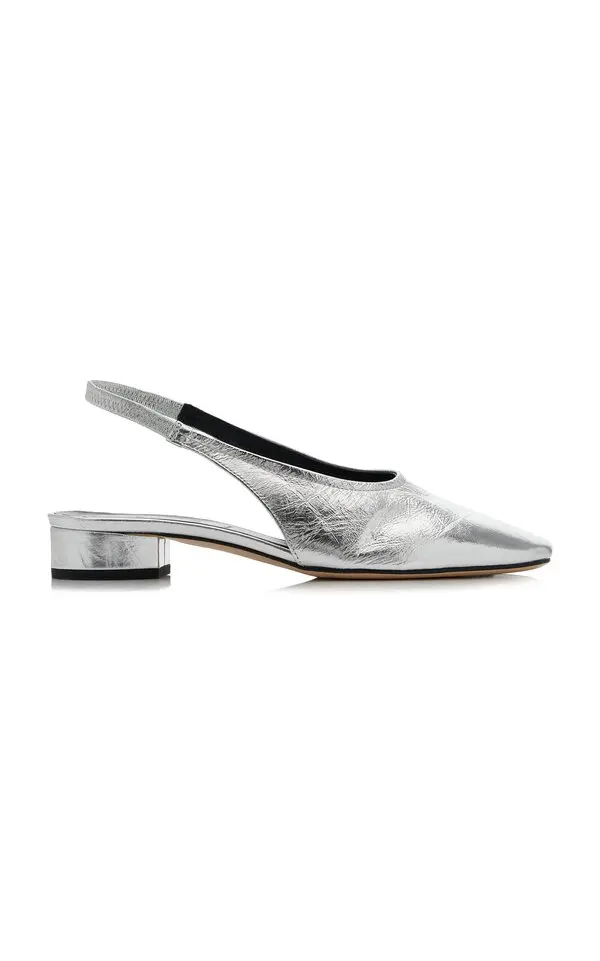 AeydĒ Dua Leather Slingback Pumps - Metallic