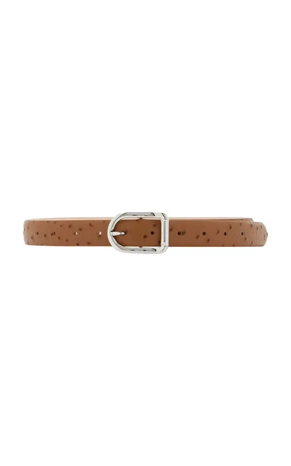 DEHANCHE Mija Ostrich-effect Leather Belt - Brown