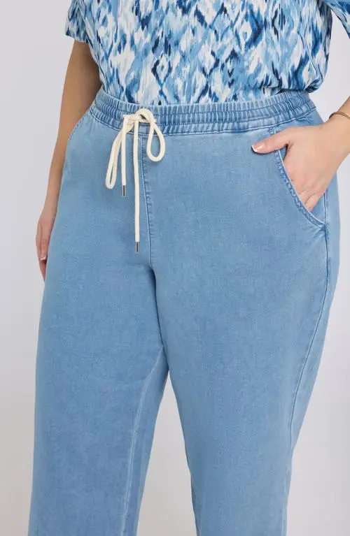 NYDJ Relaxed Drawstring Wide Leg Jeans - Light Indigo