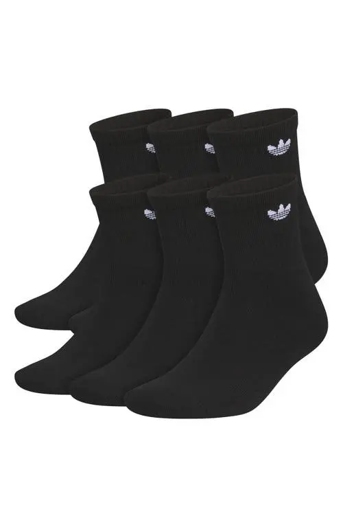 Adidas 6-pack Trefoil 2.0 Quarter Crew Socks - Black/white