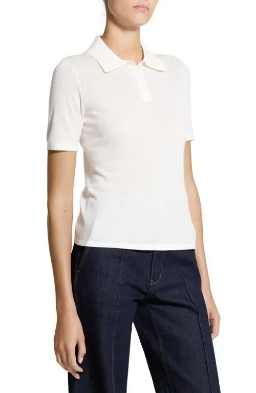 Theory Merino Wool Polo - New Ivory - Cx1