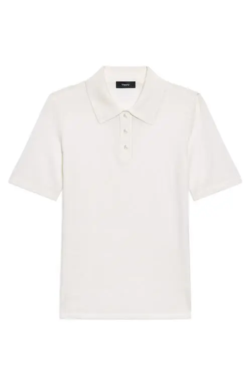 Theory Merino Wool Polo - New Ivory - Cx1