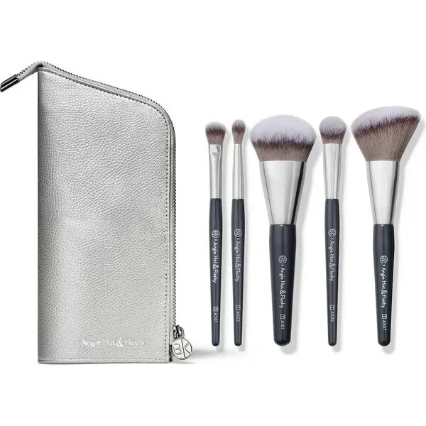 BK BEAUTY Angie Hot & Flashy Travel Brush Set With Pouch - Grey