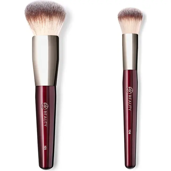 BK BEAUTY Large Buffer & Round Foundation Brush Set - Burgundy