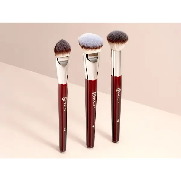 BK BEAUTY Core Complexion Trio Brush Set - Burgundy