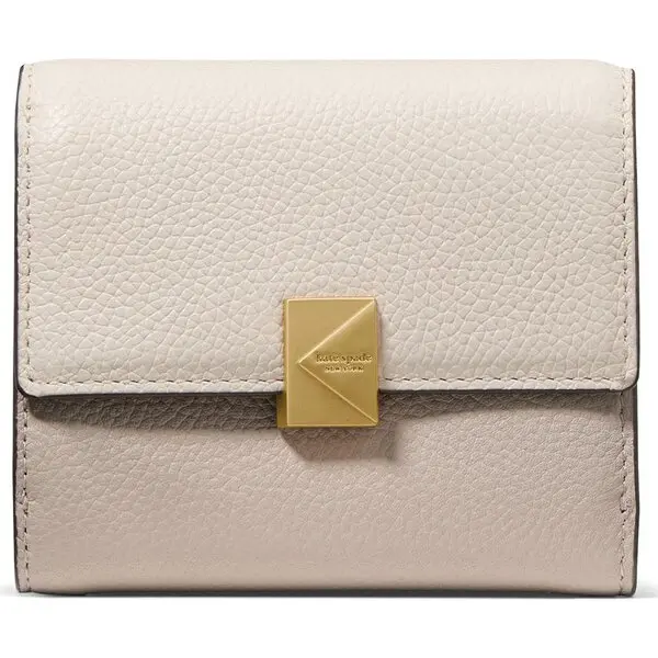 Kate Spade New York Deco Colorblock Pebble Leather Trifold Wallet - Cashew Milk Multi