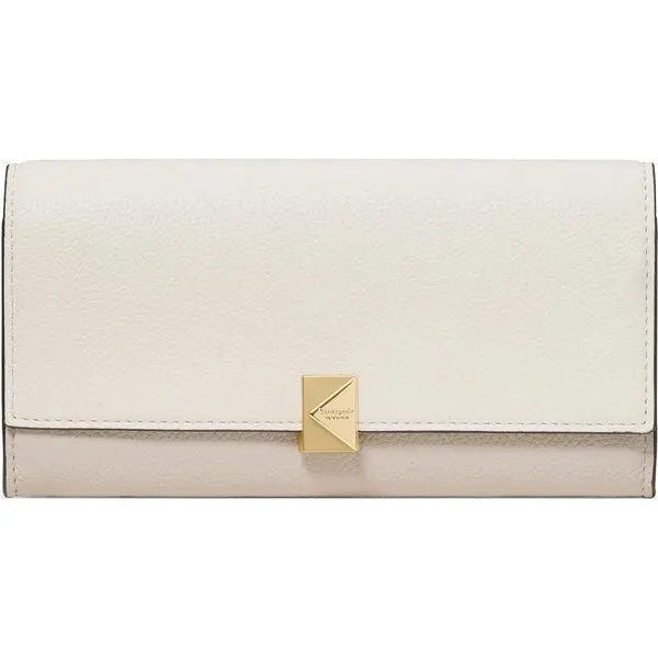 Kate Spade New York Deco Colorblock Pebble Leather Wallet - Cashew Milk Multi