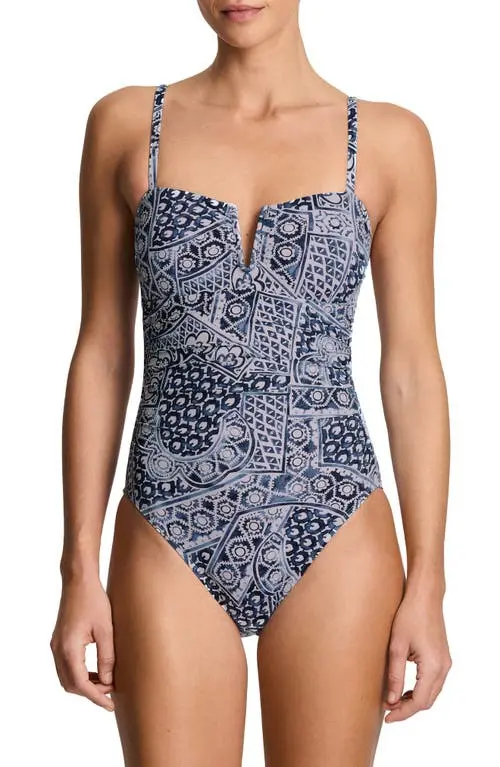 Ralph Lauren Underwire One-piece Swimsuit - Multi Blue