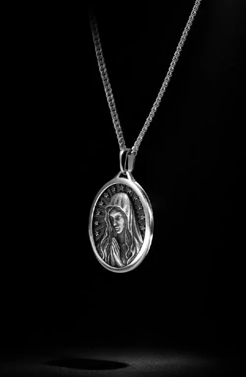 VINCERO Virgin Mary Sterling Pendant Necklace