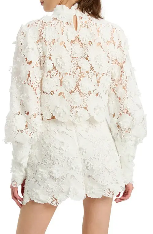 Bardot Georgia Lace Long Sleeve Top