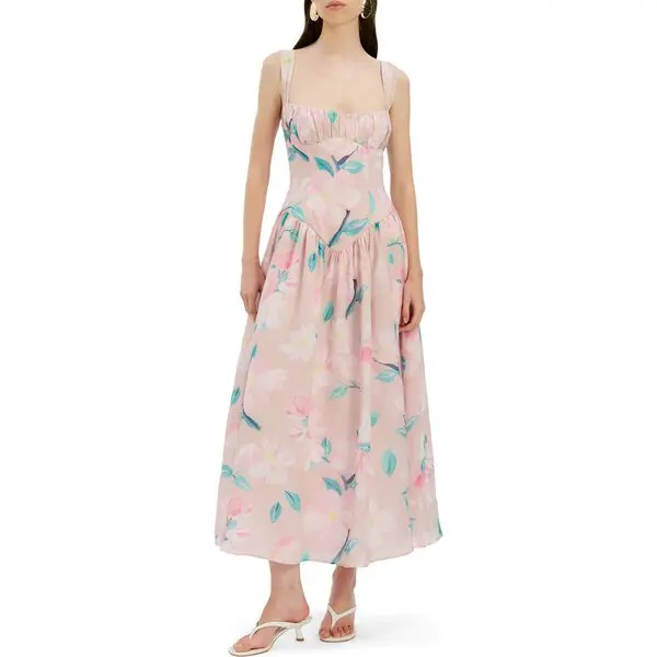 Bardot Cartia Floral Print Midi Dress
