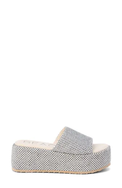 Matisse Pismo Platform Wedge Sandal - White/black Jute