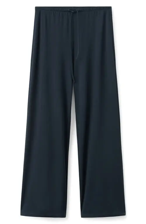 Mango Straight-leg Knit Pants - Navy