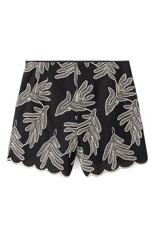 Mango Embroidered Cotton Shorts