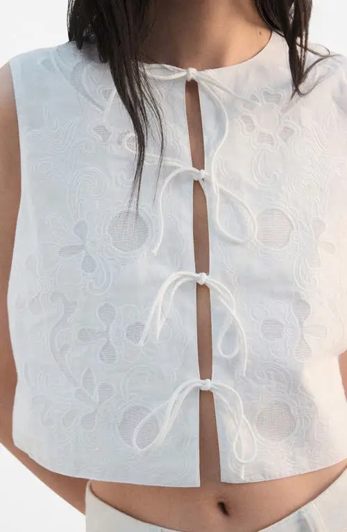 Mango Bow Embroidered Vest
