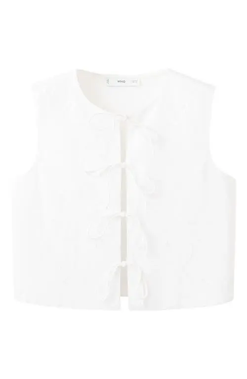 Mango Bow Embroidered Vest
