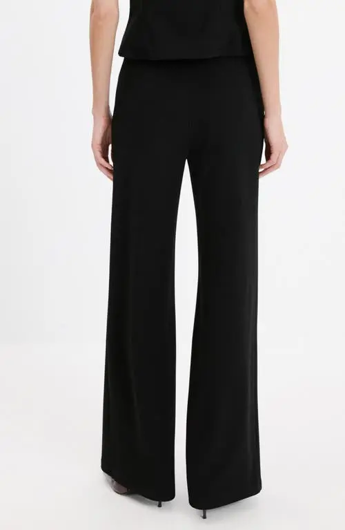 Mango Elastic Waist Straight Leg Suit Pants