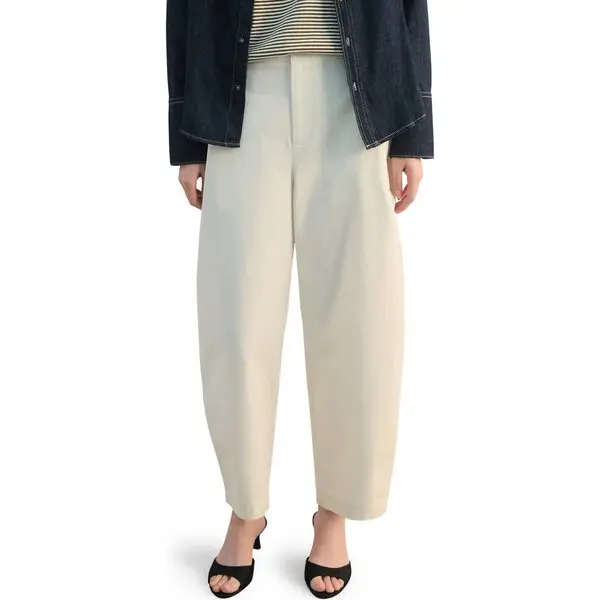 Mango Straight Leg Cotton Trousers