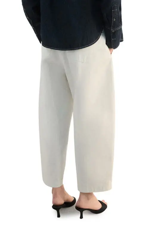 Mango Straight Leg Cotton Trousers