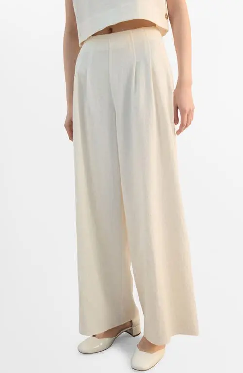 Mango Pleated Straight Leg Trousers