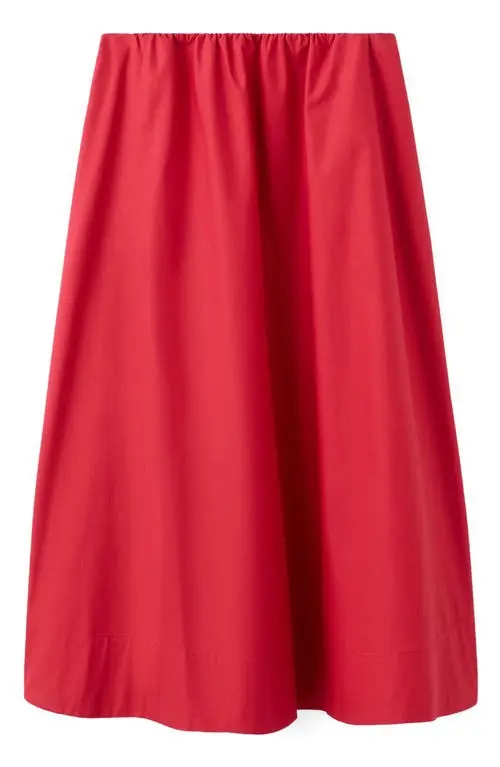 Mango Cotton Midi Skirt - Red