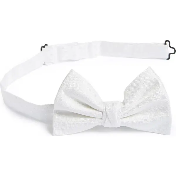 Topman Tonal Polka Dot Bow Tie - White