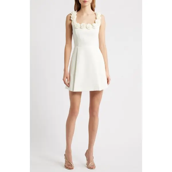 LUCY PARIS Rosette Trim Cocktail Minidress