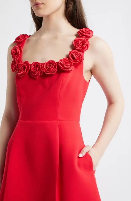 LUCY PARIS Rosette Trim Cocktail Minidress