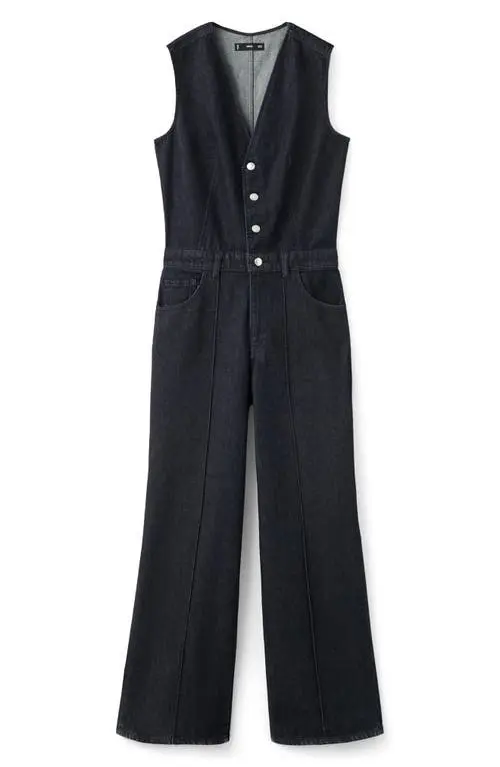 Mango Odette Denim Jumpsuit - Open Blue