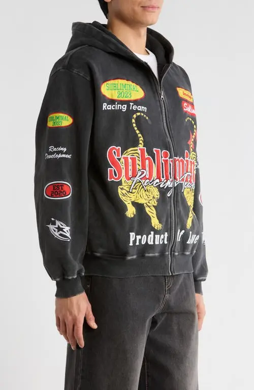 PACSUN Subliminal Racing Zip Up Hoodie