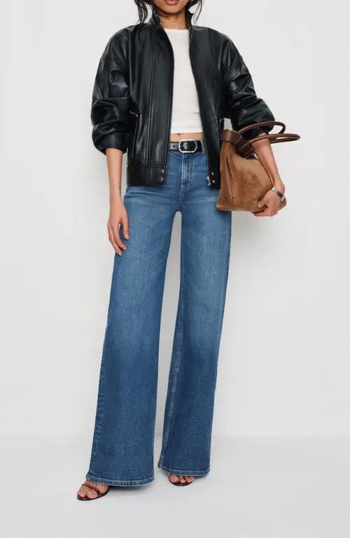 REFORMATION Greta Superstretch Low Rise Wide Leg Jeans