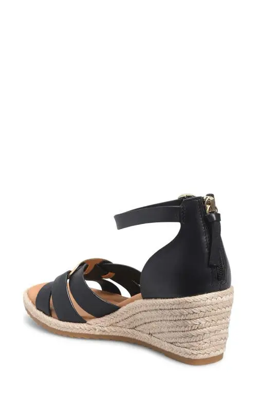 SOFFT Espadrille Platform Wedge Sandal - Black