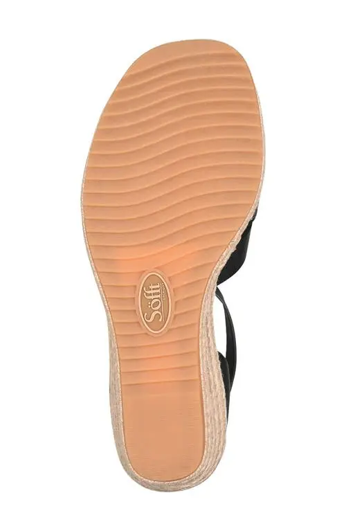 SOFFT Espadrille Platform Wedge Sandal - Black