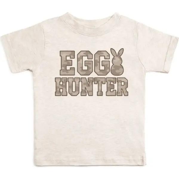 SWEET WINK Egg Hunter Camo Easter Short Sleeve T-shirt - Natural Heather