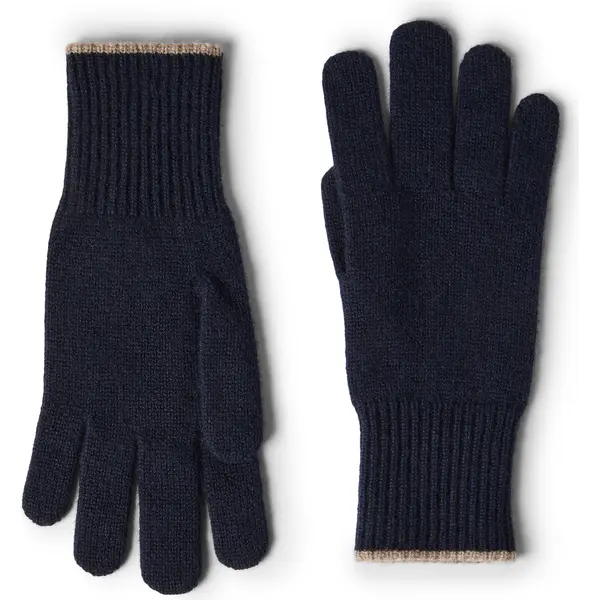 Brunello Cucinelli Cashmere Knit Gloves - Navy Blue