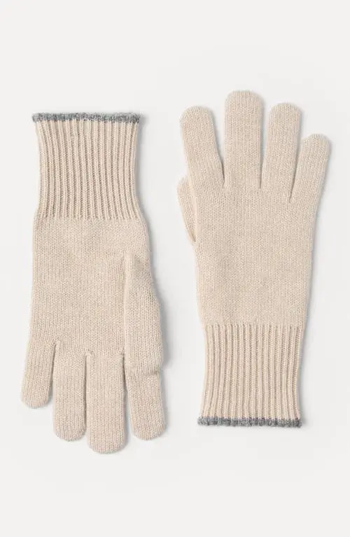 Brunello Cucinelli Cashmere Knit Gloves - Sand