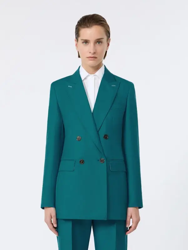 Max Mara Wool, Mohair, And Silk Double-breasted Blazer