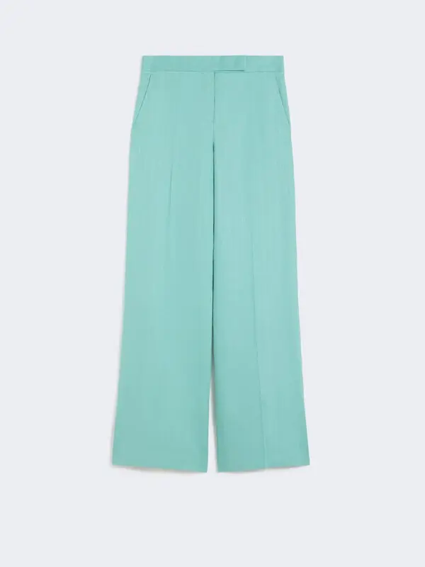 Max Mara Herringbone Linen Twill Trousers - Water