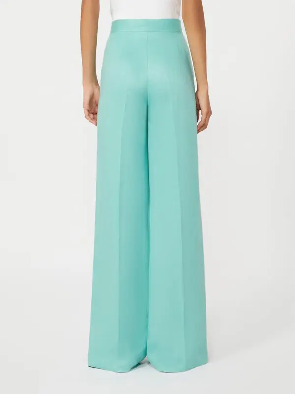 Max Mara Herringbone Linen Twill Trousers - Water